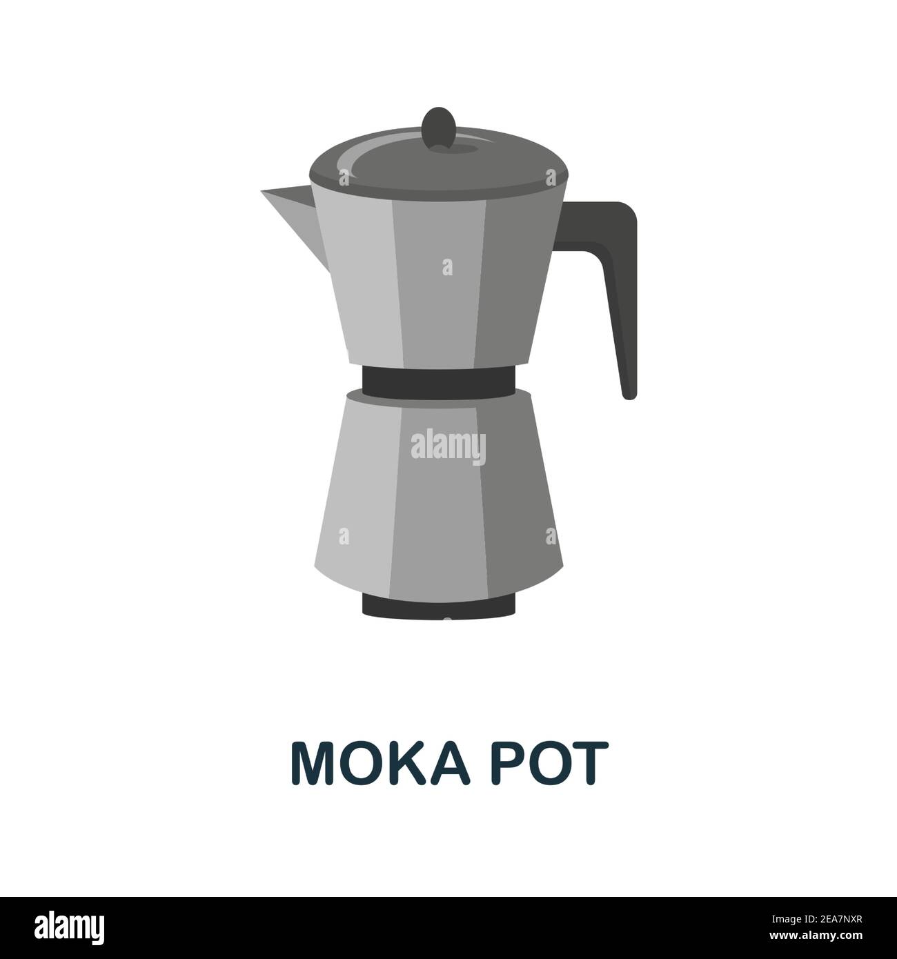 Moka Pot flat icon. Color simple element from coffee collection ...
