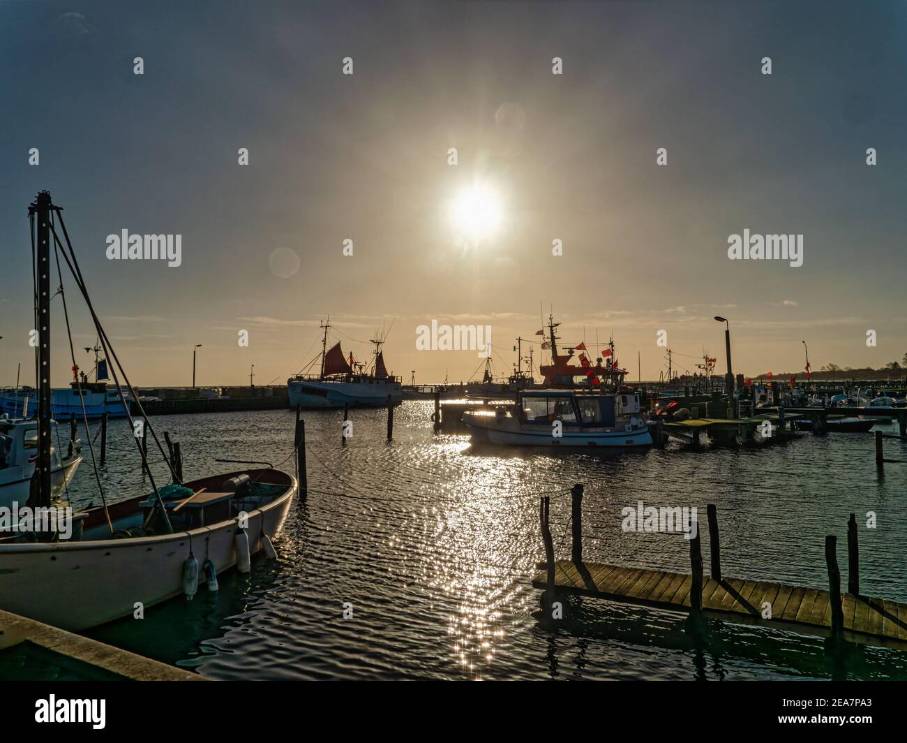 Spodsbjerg harbor on Langeland in rural Denmark Stock Photo - Alamy