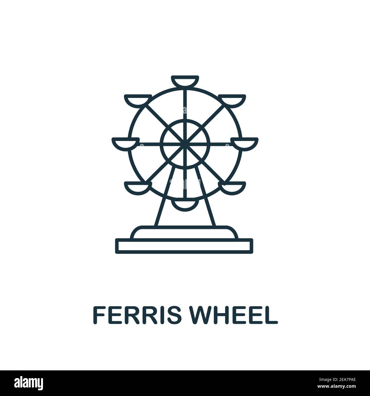 Ferris Wheel icon. Simple element from amusement park collection ...