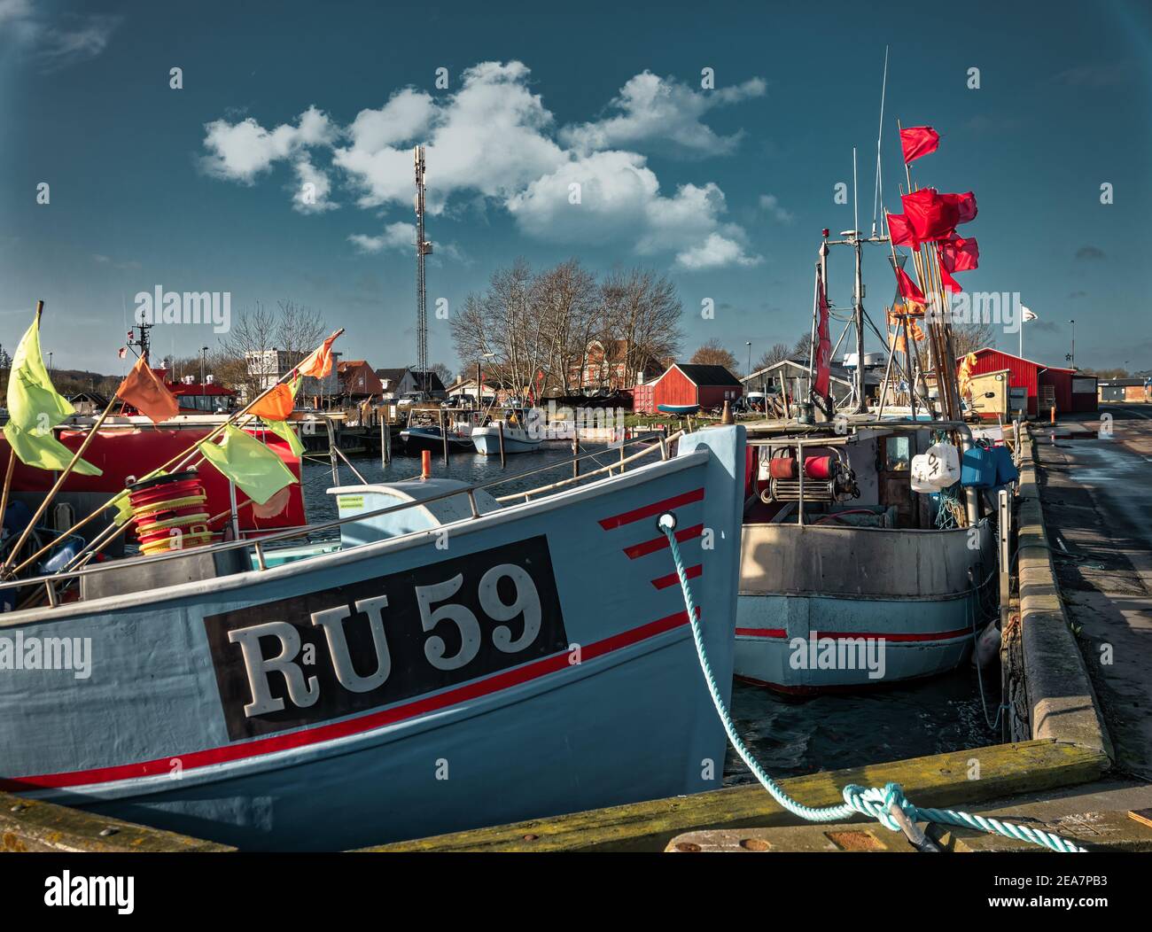 Spodsbjerg harbor on Langeland in rural Denmark Stock Photo - Alamy