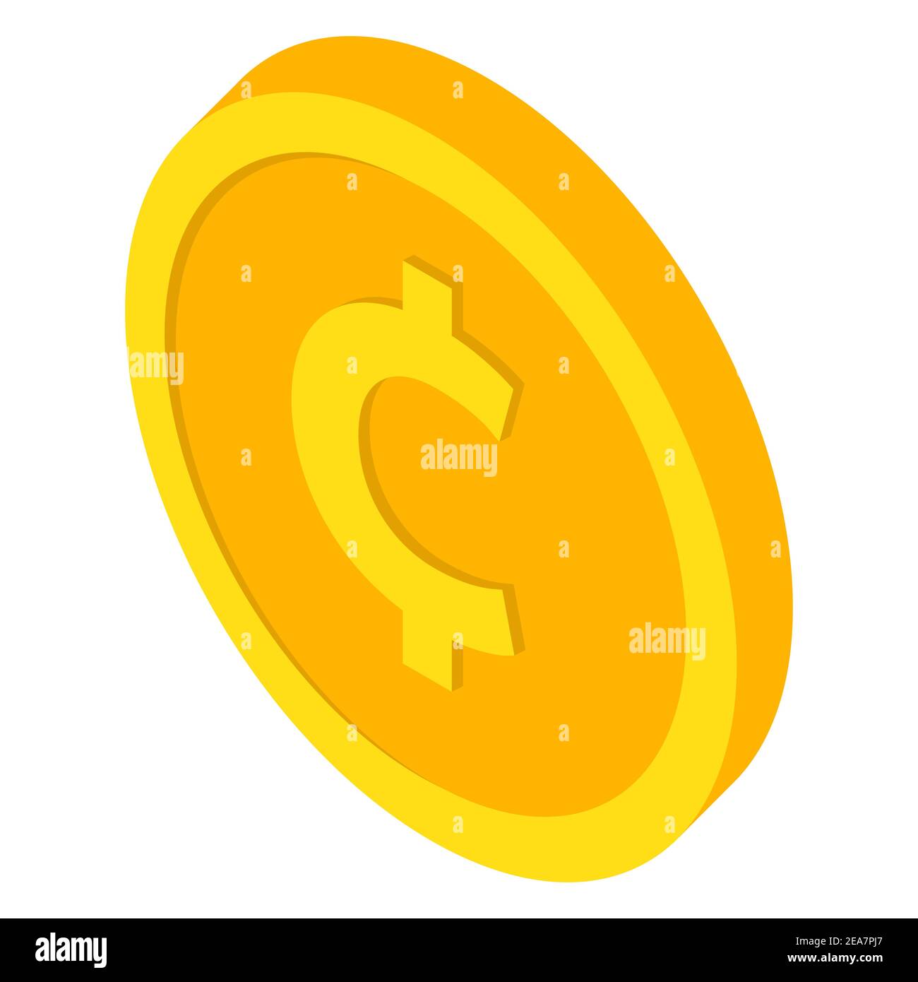 Coin icons. Cent and centavo coin . Currency symbols in isometric 3d ...