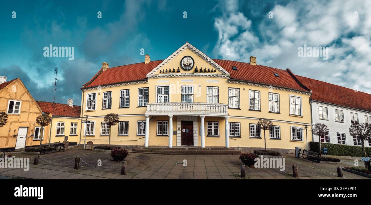 Nysted old City Hall panorama, Denmark Stock Photo - Alamy