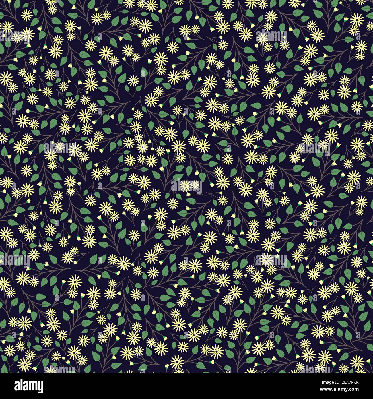 Ornamental stylish vector seamless floral ditsy pattern design. Modern ...