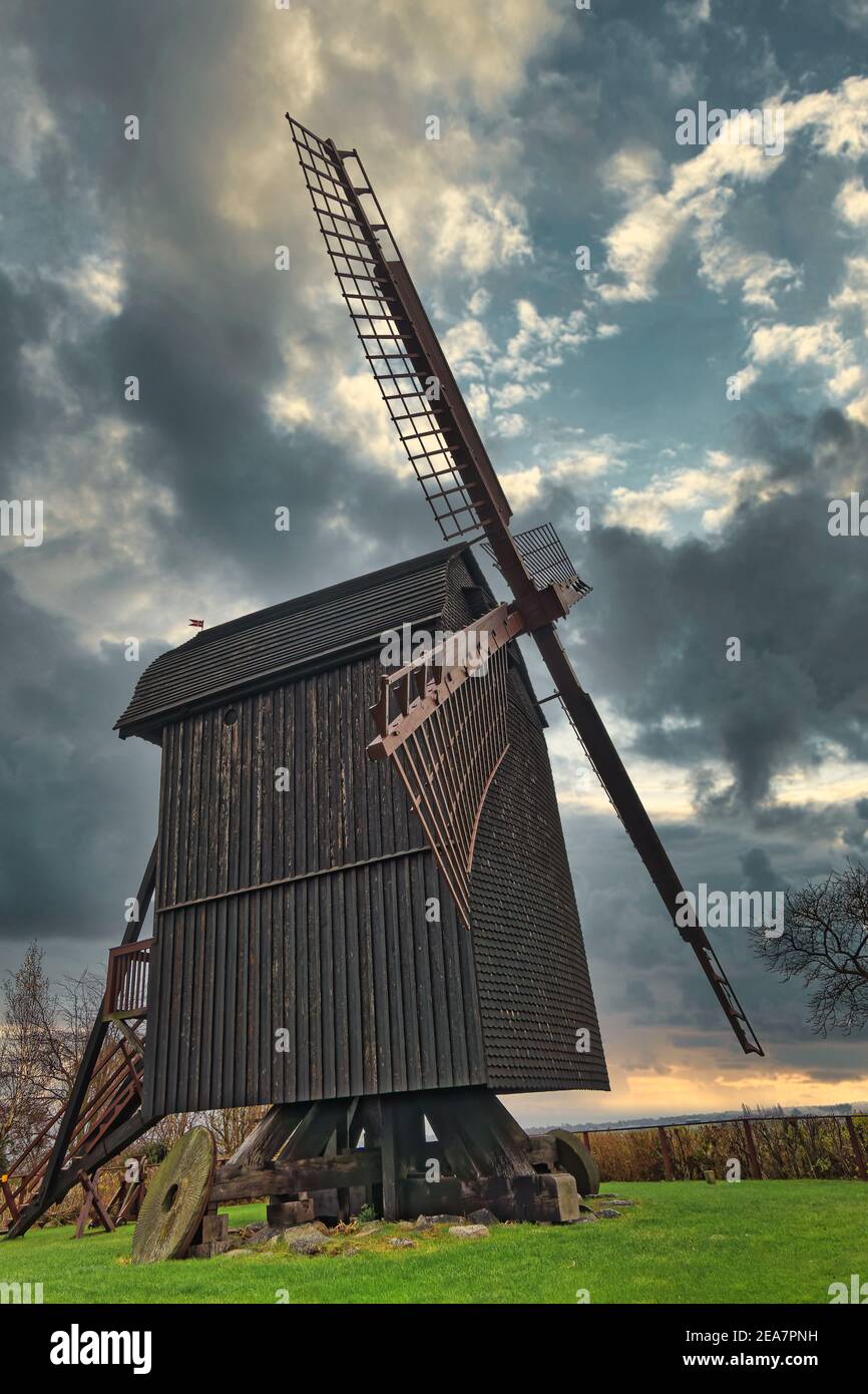 Old windmill in Stovby on Falster in rural Denmark Stock Photo - Alamy