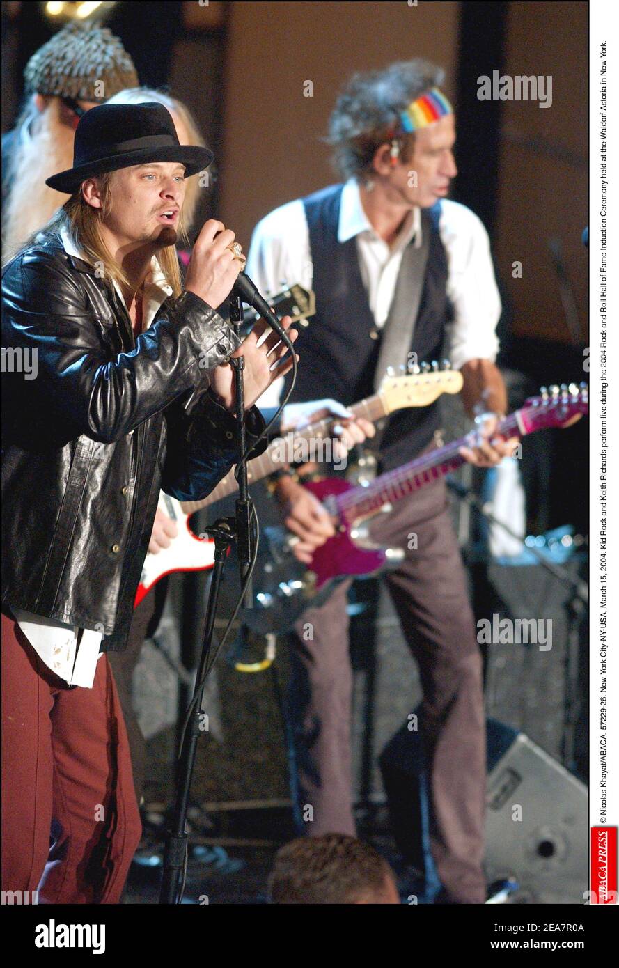 Kid Rock and Keith Richards perform live during the 2004 Rock and Roll ...
