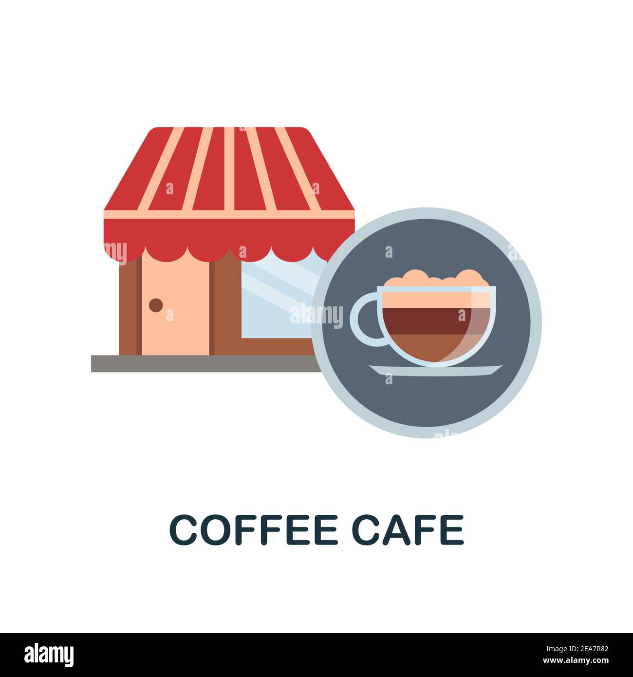 Coffee Cafe flat icon. Color simple element from coffee collection ...