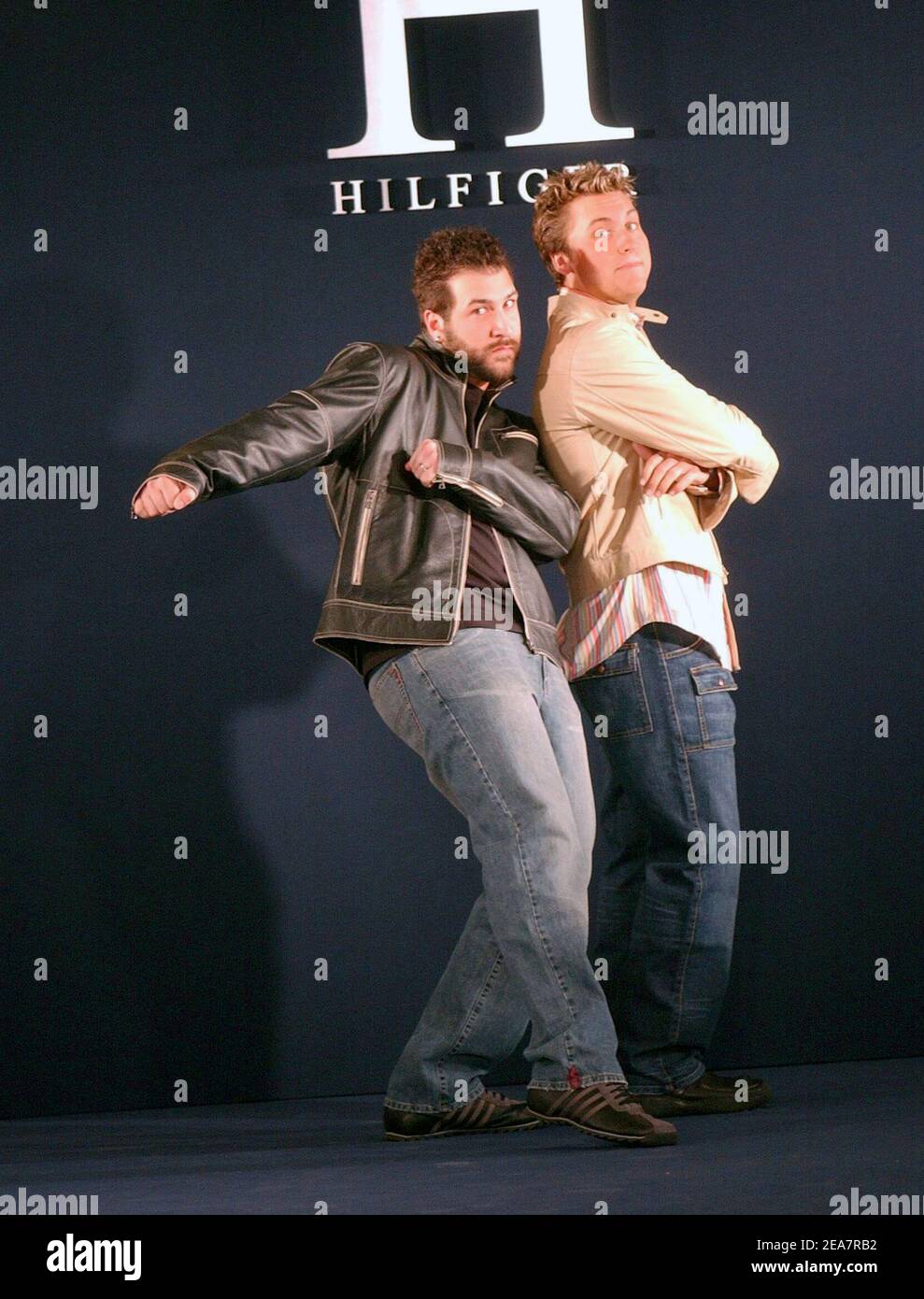 Joey Fatone and Lance Bass walk the runway at in the Tommy Hilfiger ...