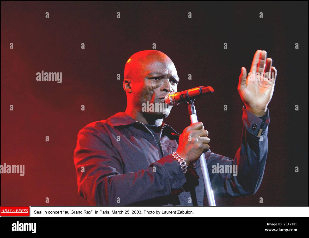 Seal in concert at the Grand Rex in Paris, March 25, 2004. Photo by ...
