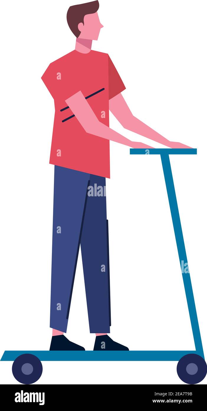 young man in skate electric character Stock Vector Image & Art - Alamy