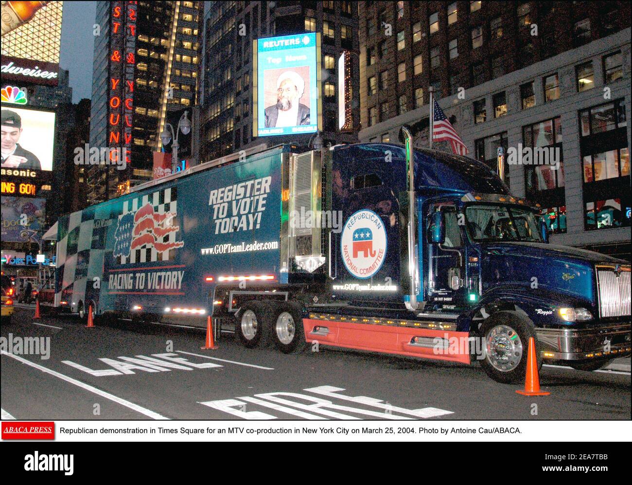 Republican demonstration in Times Square for an MTV co-production in ...