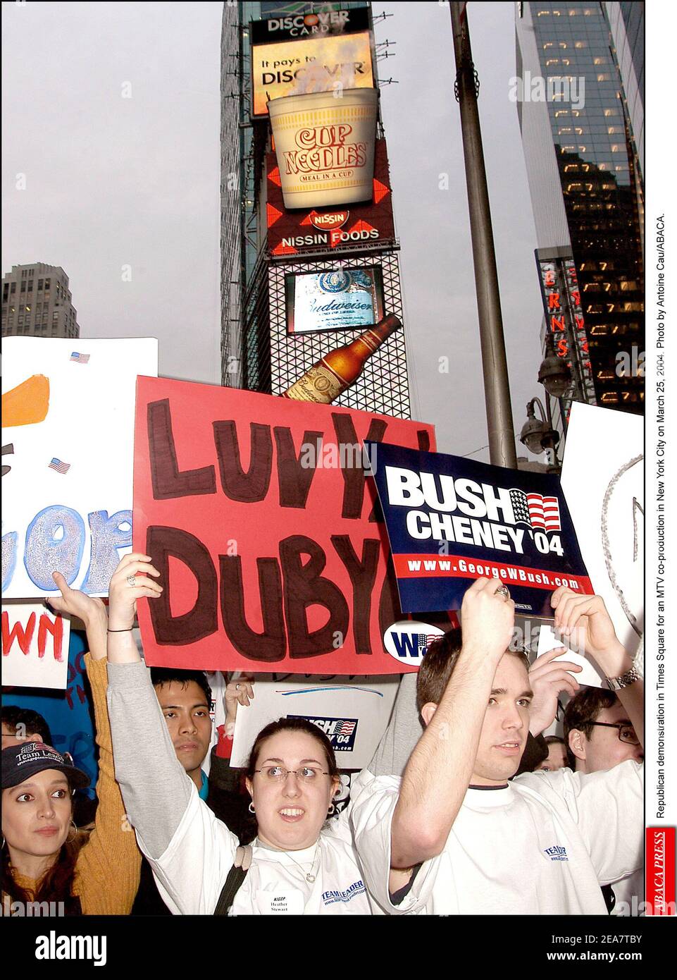 Republican demonstration in Times Square for an MTV co-production in ...