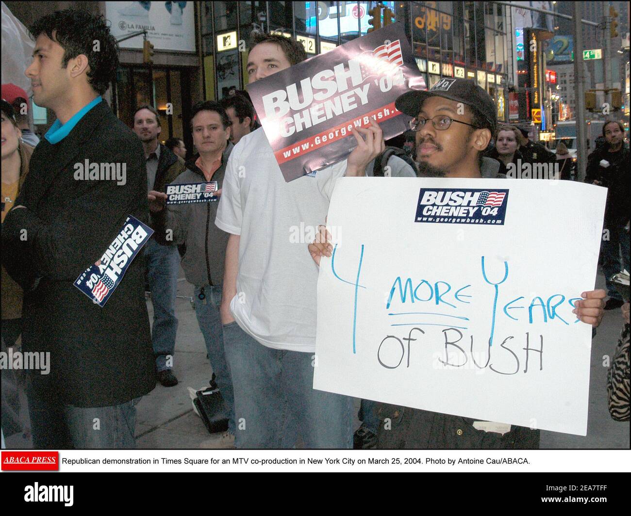 Republican demonstration in Times Square for an MTV co-production in ...