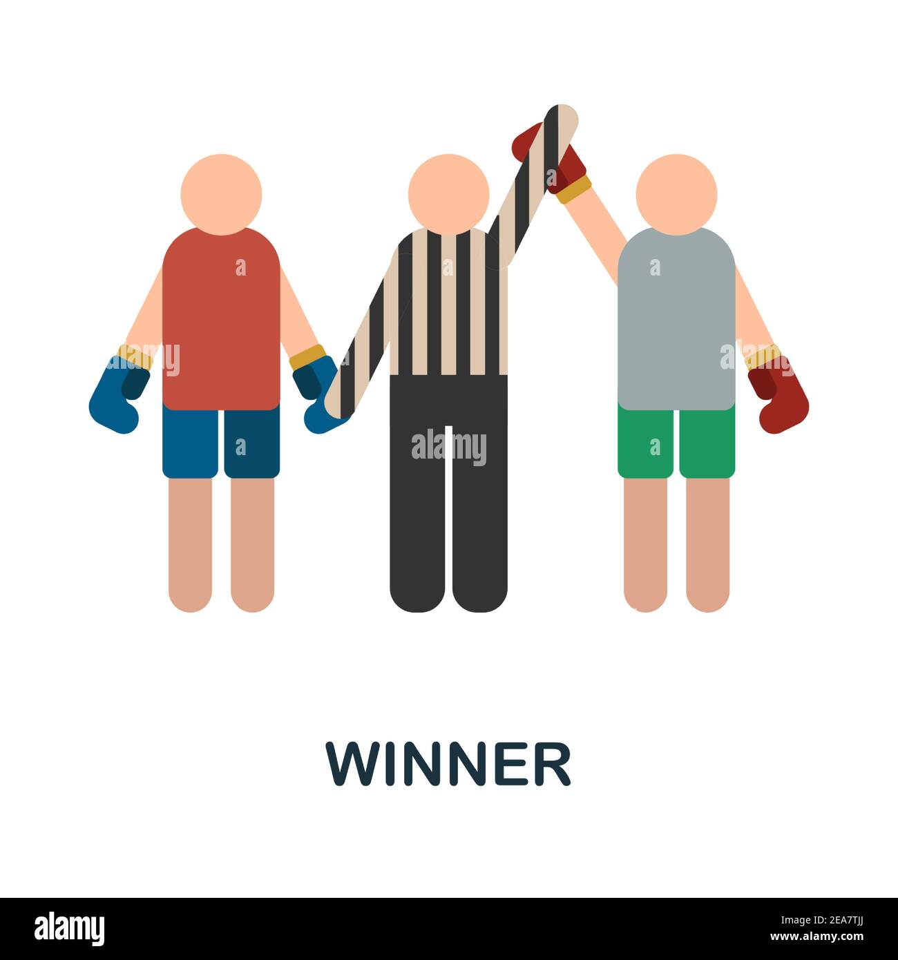 Winner flat icon. Color simple element from combat sport collection ...