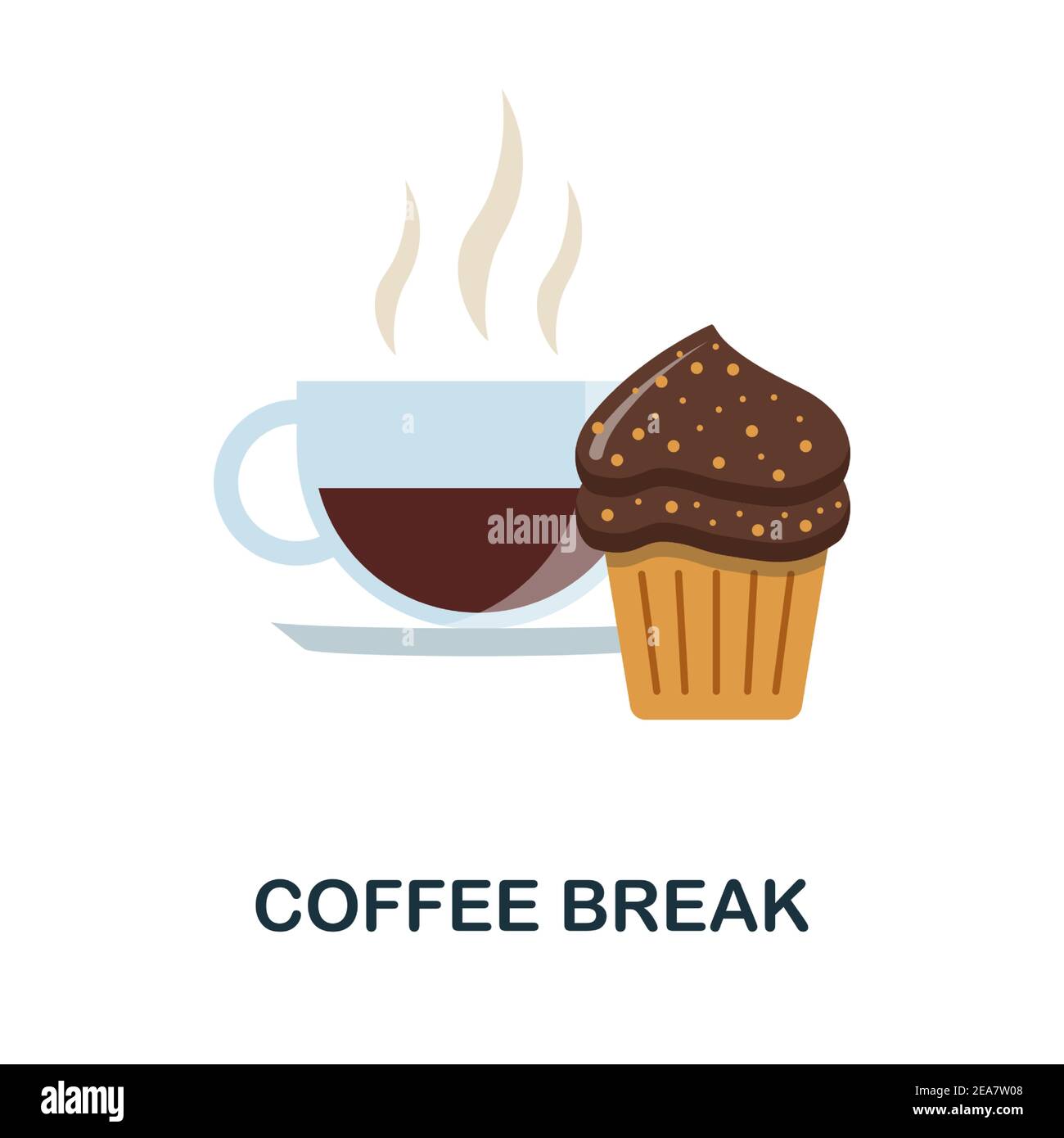 Coffee Break flat icon. Color simple element from coffee collection ...