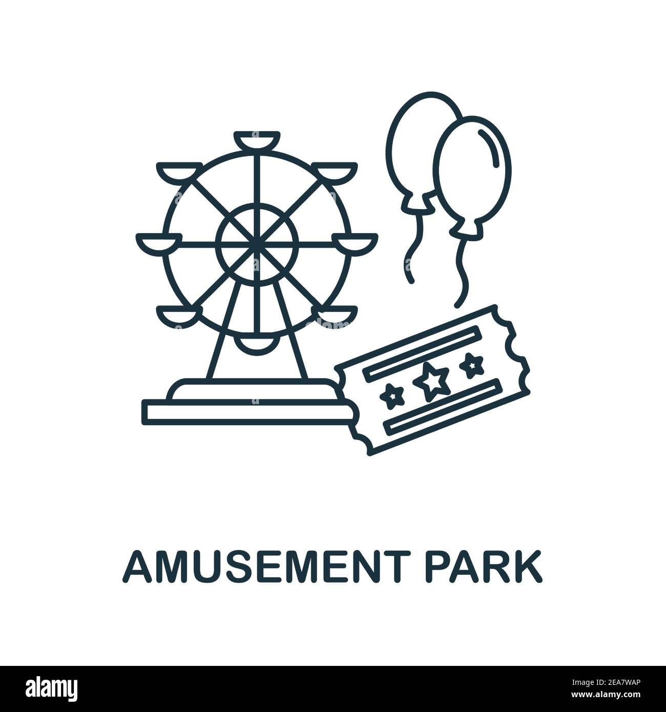Amusement Park icon. Monochrome simple Amusement Park icon for ...