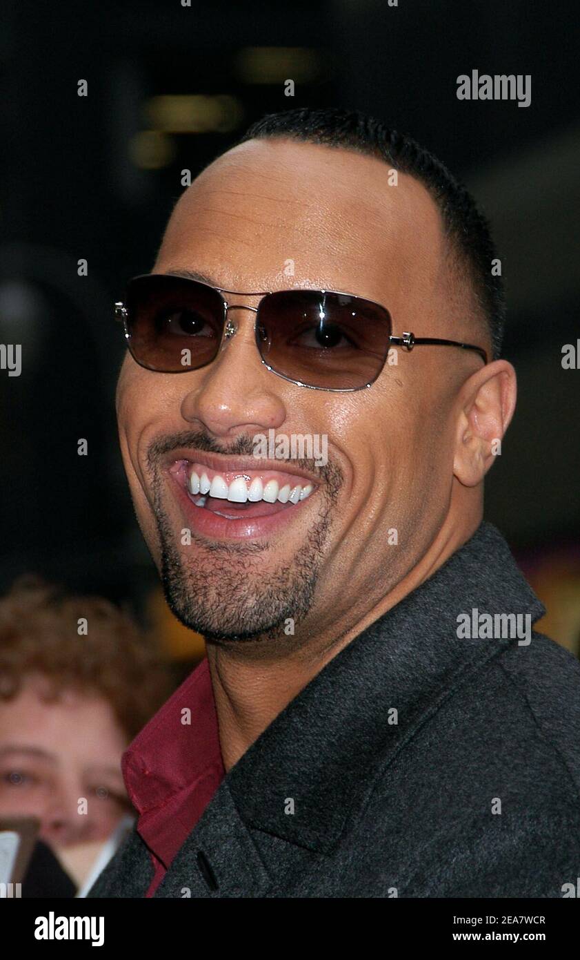 Actor The Rock arrives at the Ed Sullivan theater for his guest ...