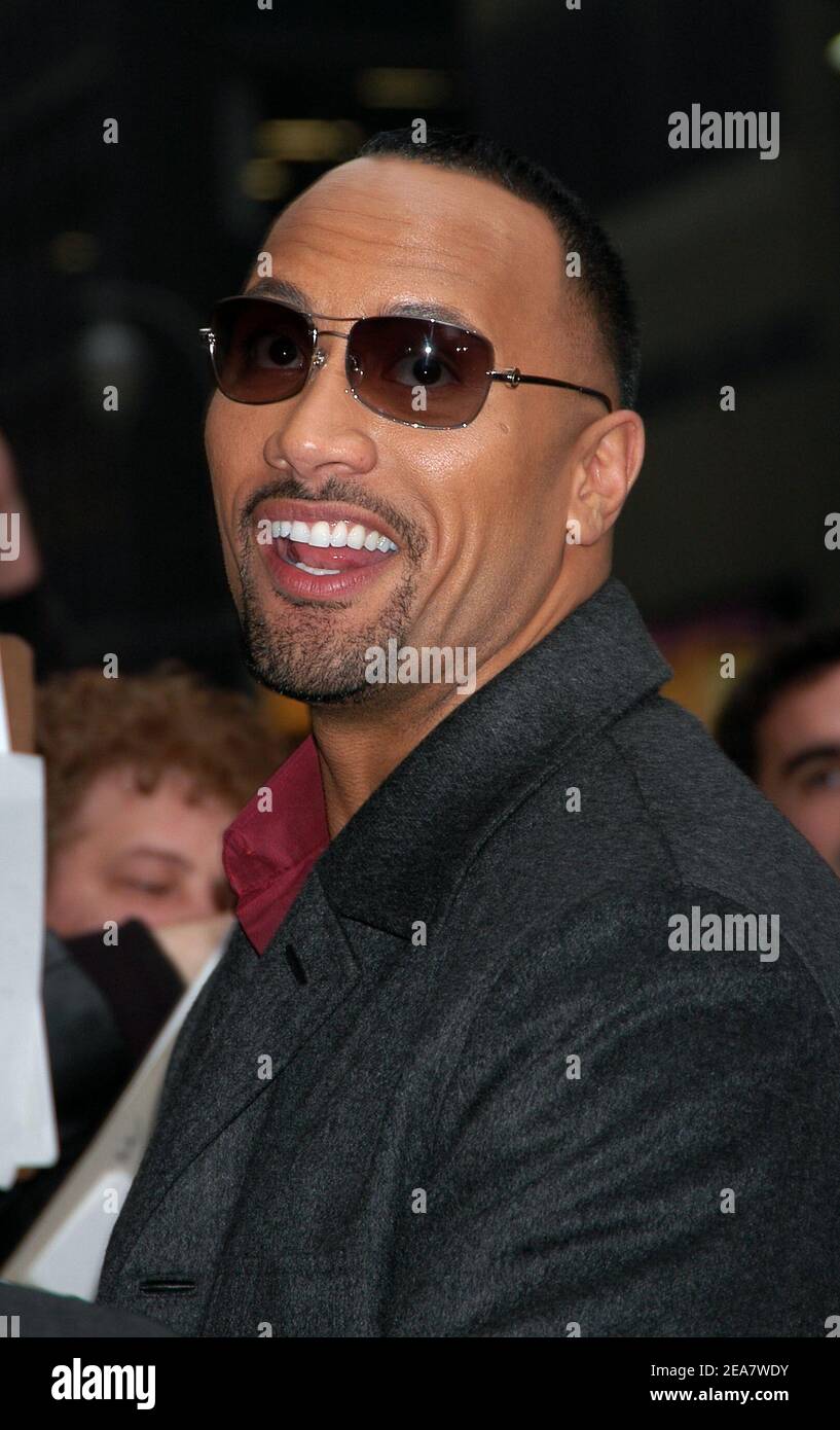 Actor The Rock arrives at the Ed Sullivan theater for his guest ...