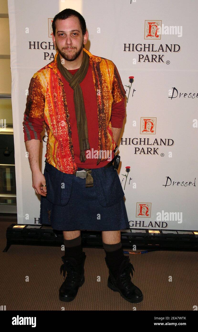 Fashion designer Howie Nicholsby arrives at the Dressed To Kilt party ...