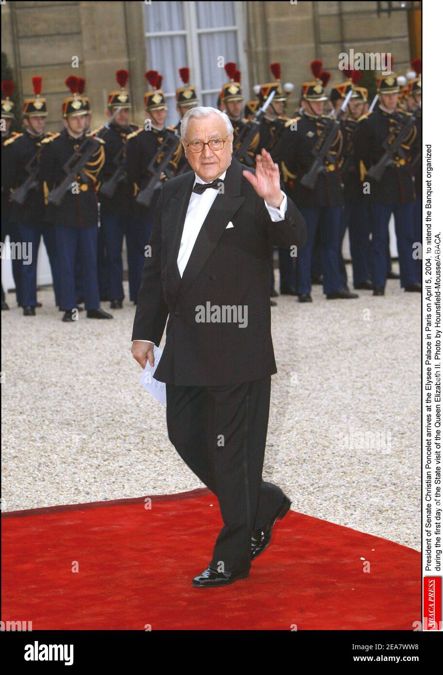 President of Senate Christian Poncelet arrives at the Elysee Palace in ...
