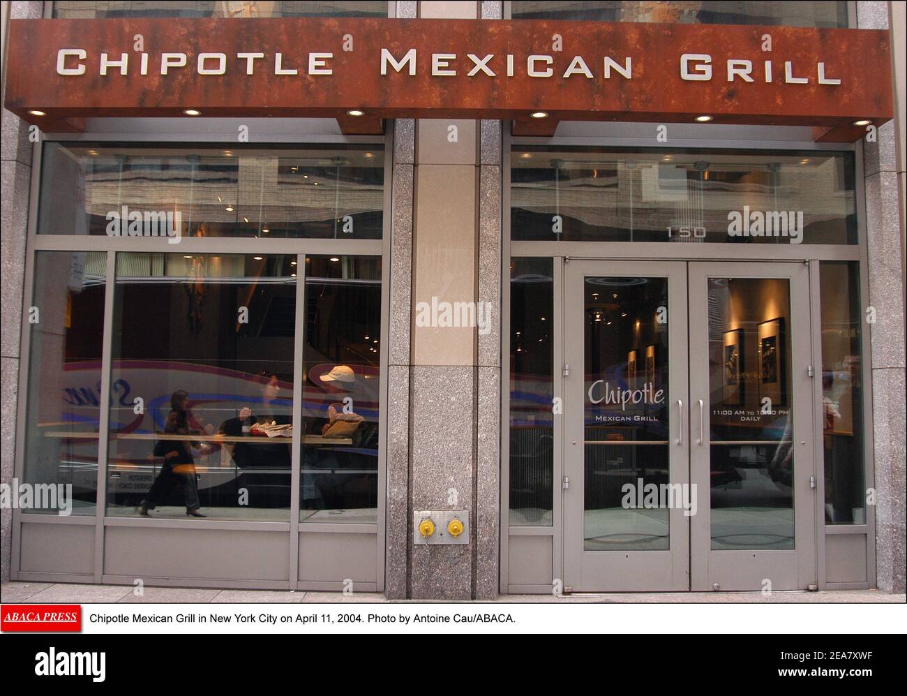 Chipotle Mexican Grill in New York City on April 11, 2004. Photo by ...