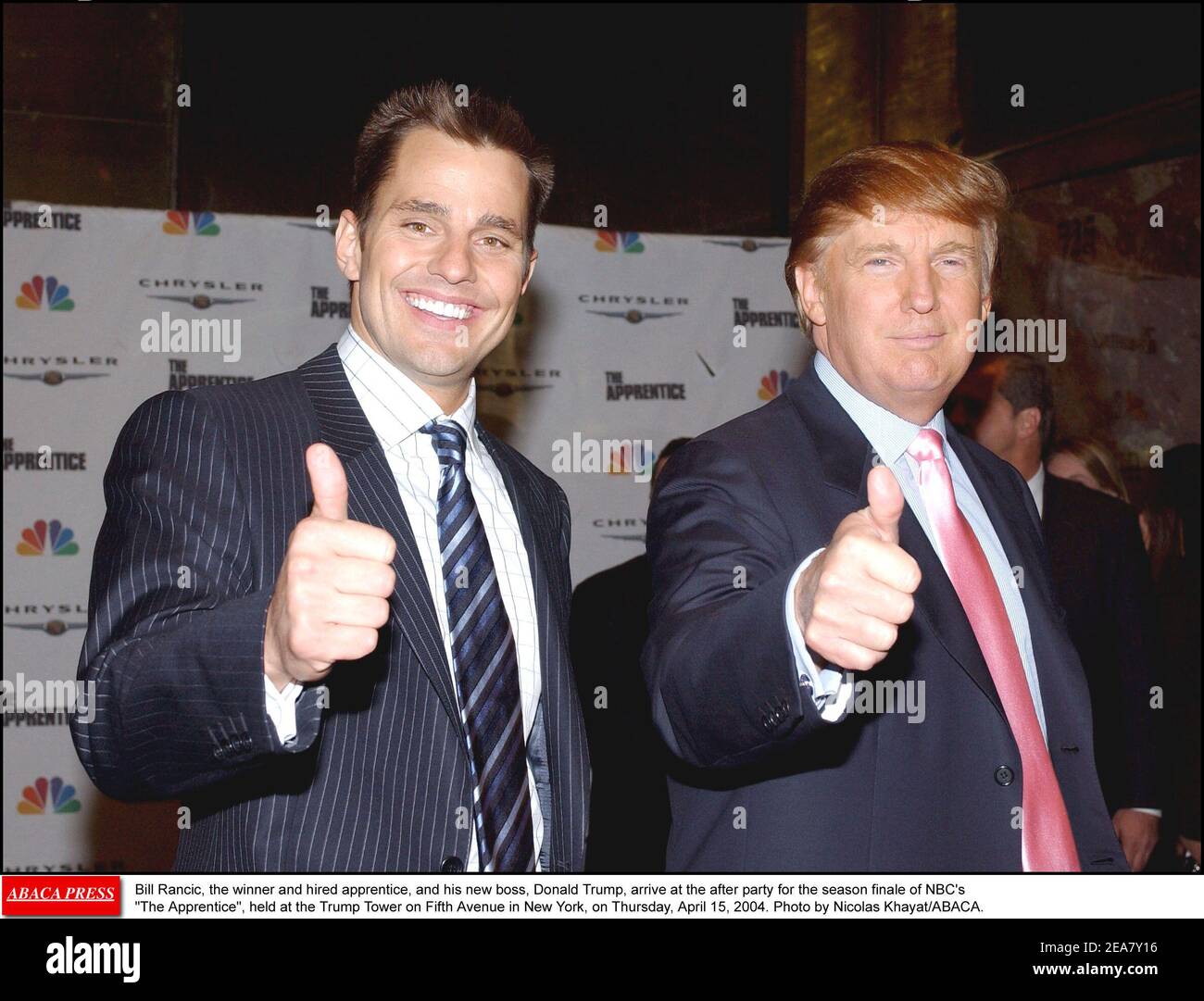 Bill Rancic, the winner and hired apprentice, and his new boss, Donald ...