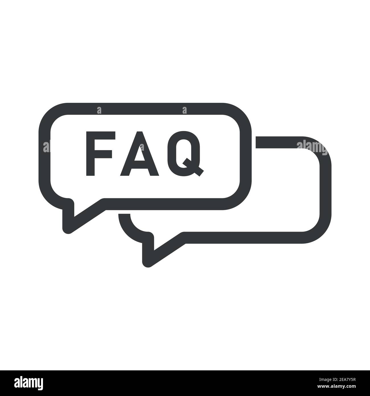 FAQ information sign icon. Help speech bubble symbol. Circle flat button with shadow. Modern UI ...