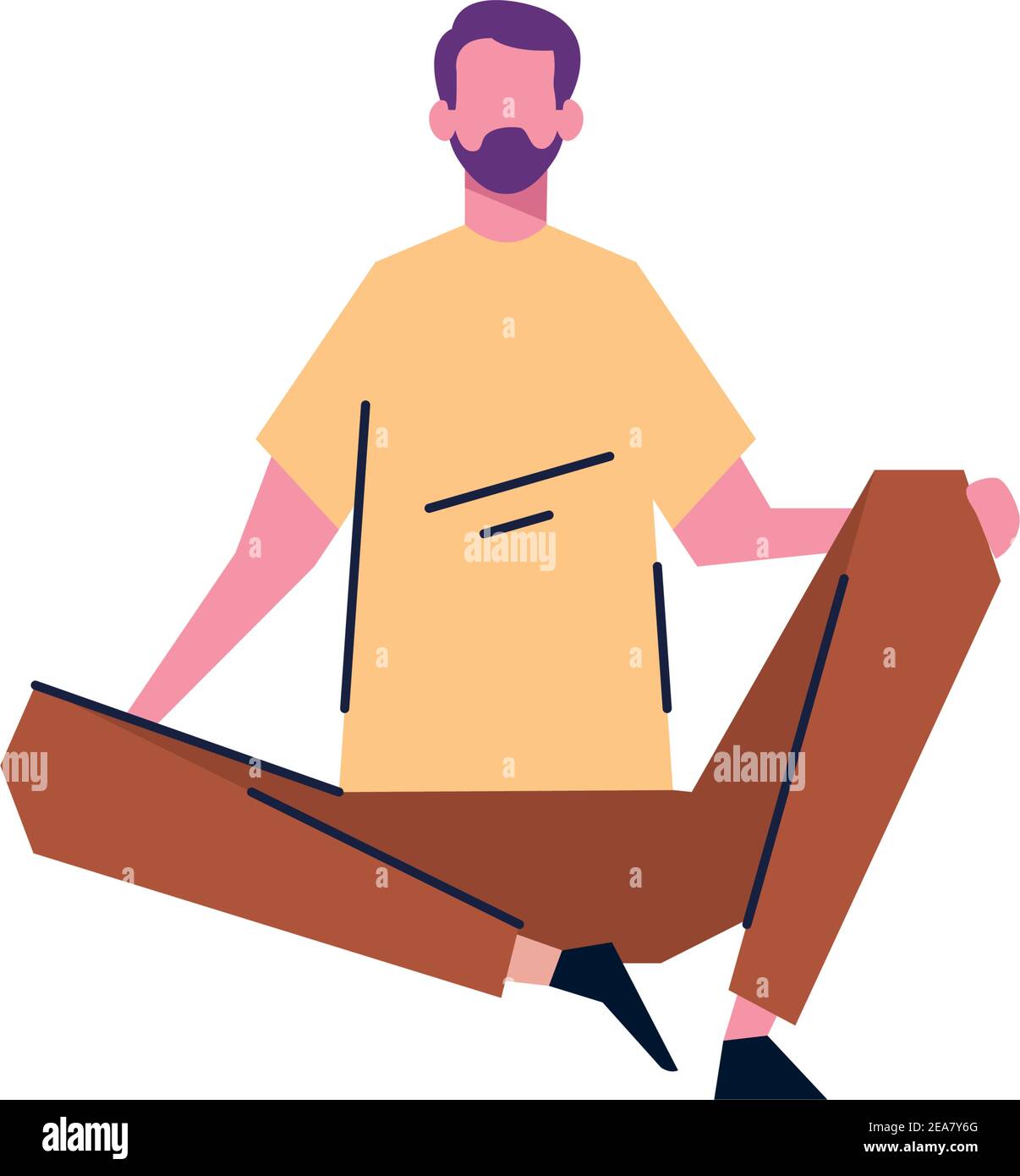 young man seated in floor character Stock Vector Image & Art - Alamy