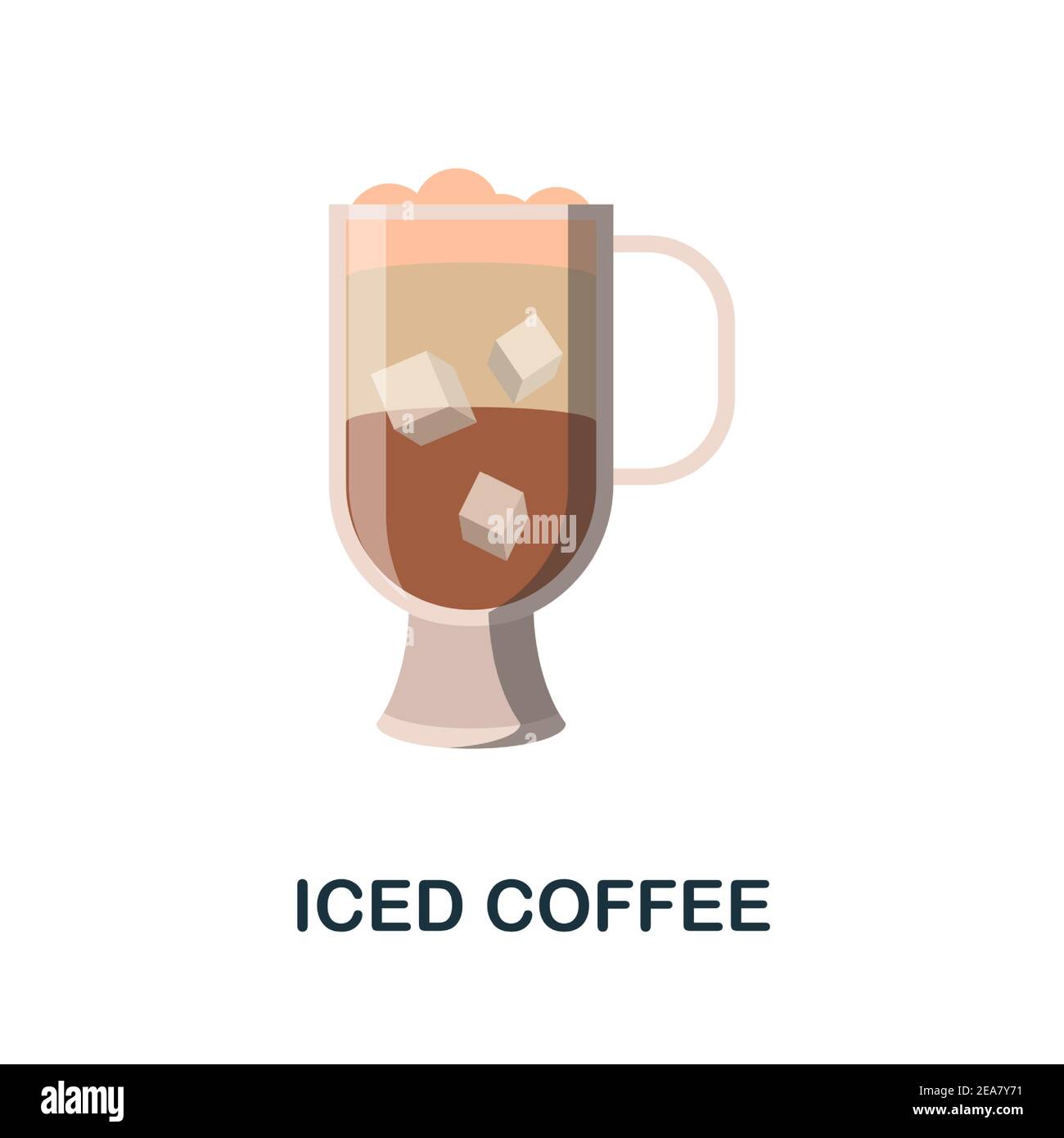 Iced Coffee flat icon. Color simple element from coffee collection ...