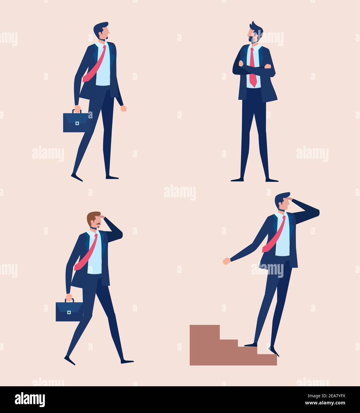 elegant businessmen workers standing characters Stock Vector Image ...