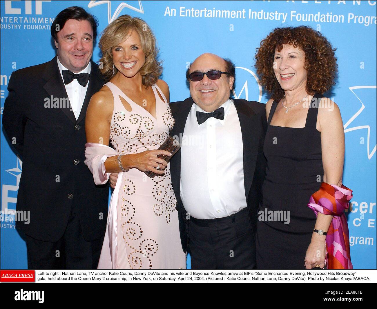 Left to right : Nathan Lane, TV anchor Katie Couric, Danny De Vito and ...
