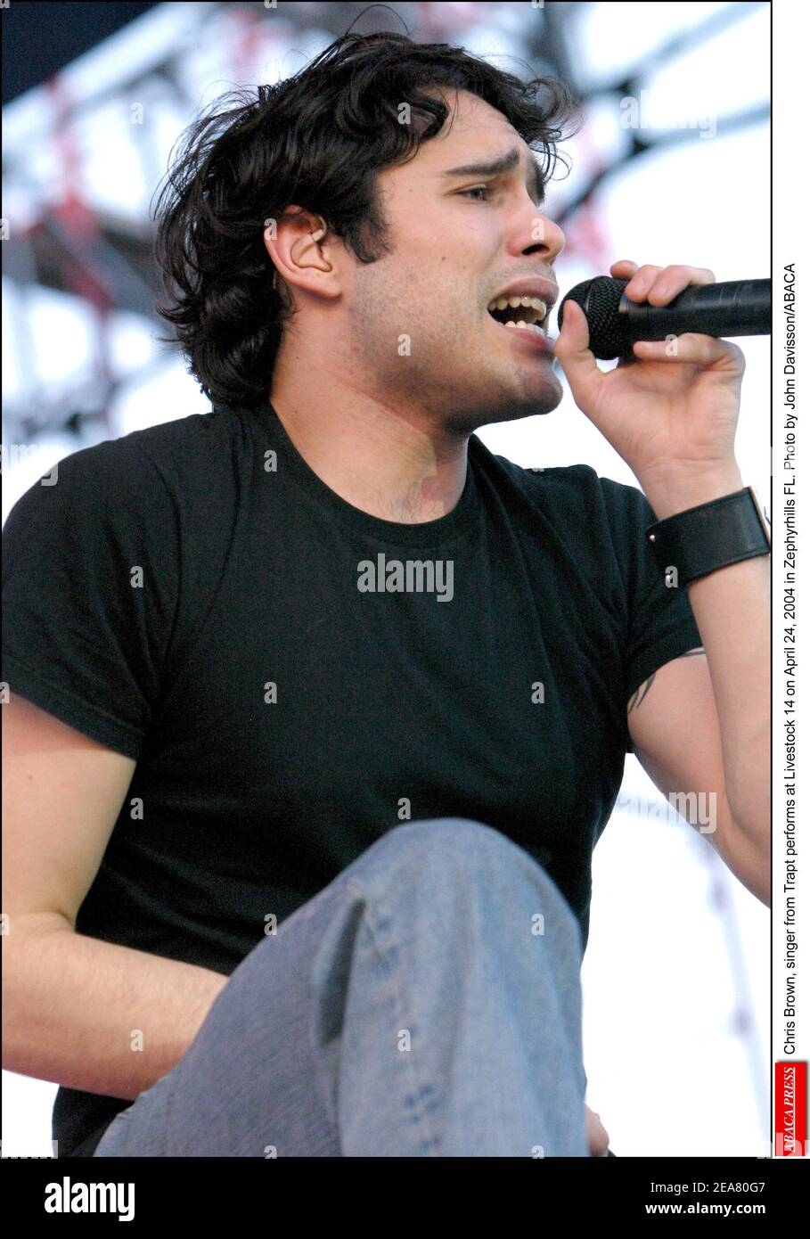 Chris Brown, singer from Trapt performs at Livestock 14 on April 24 ...