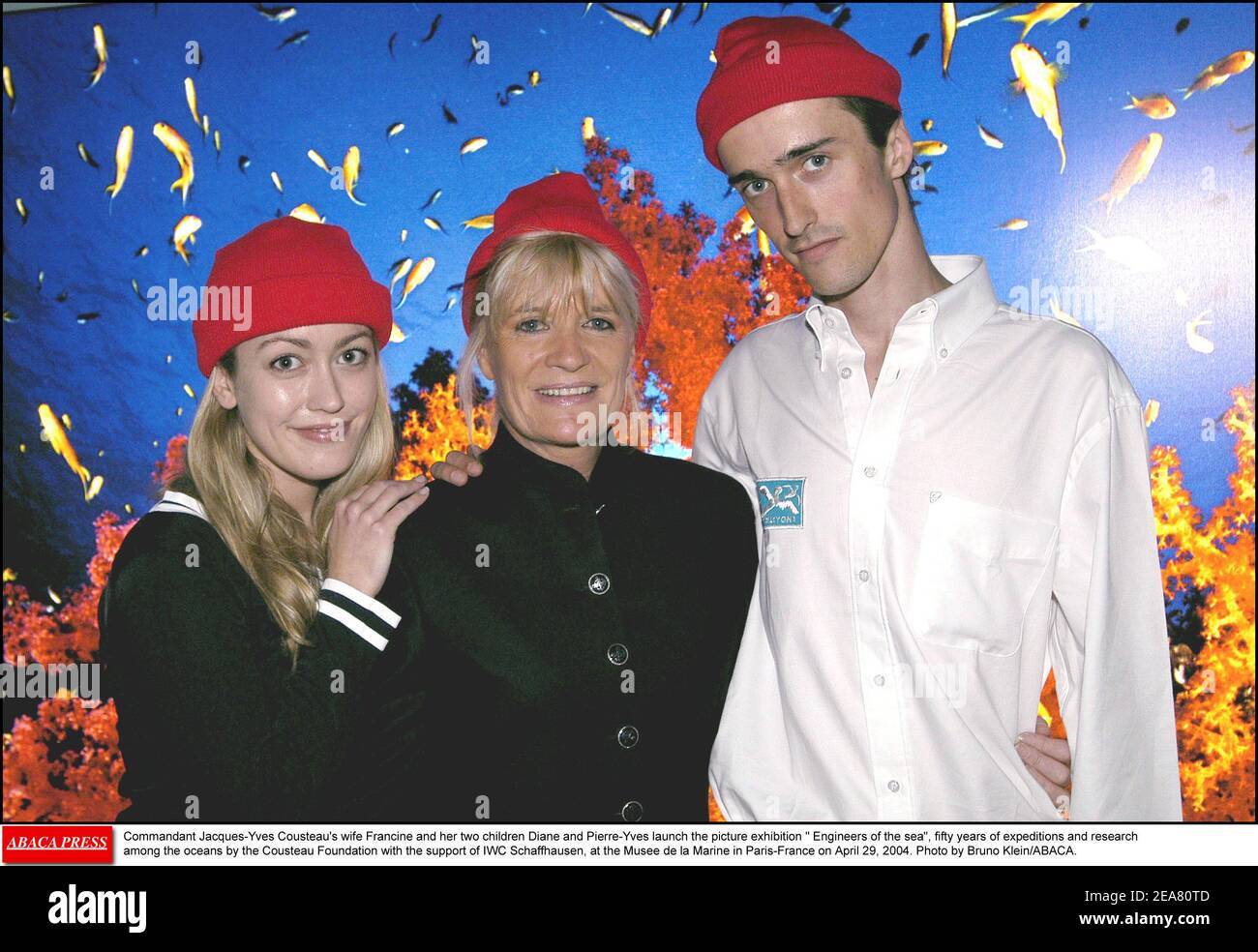 Commandant Jacques-Yves Cousteau's wife Francine and her two children ...