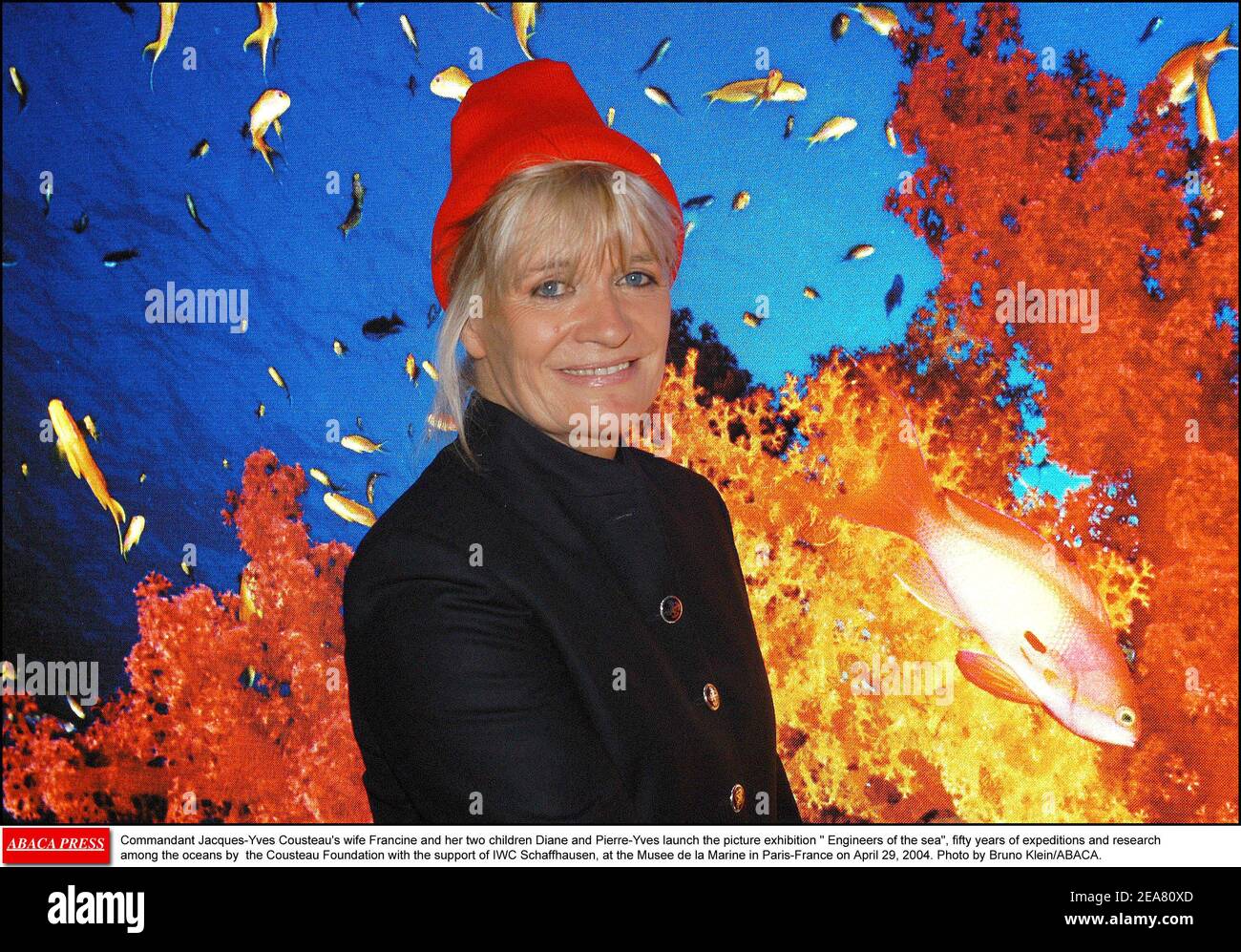 Commandant Jacques-Yves Cousteau's wife Francine and her two children ...