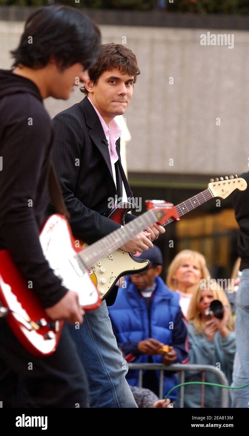 John Mayer performs live on the plaza at Rockefeller center as part of ...