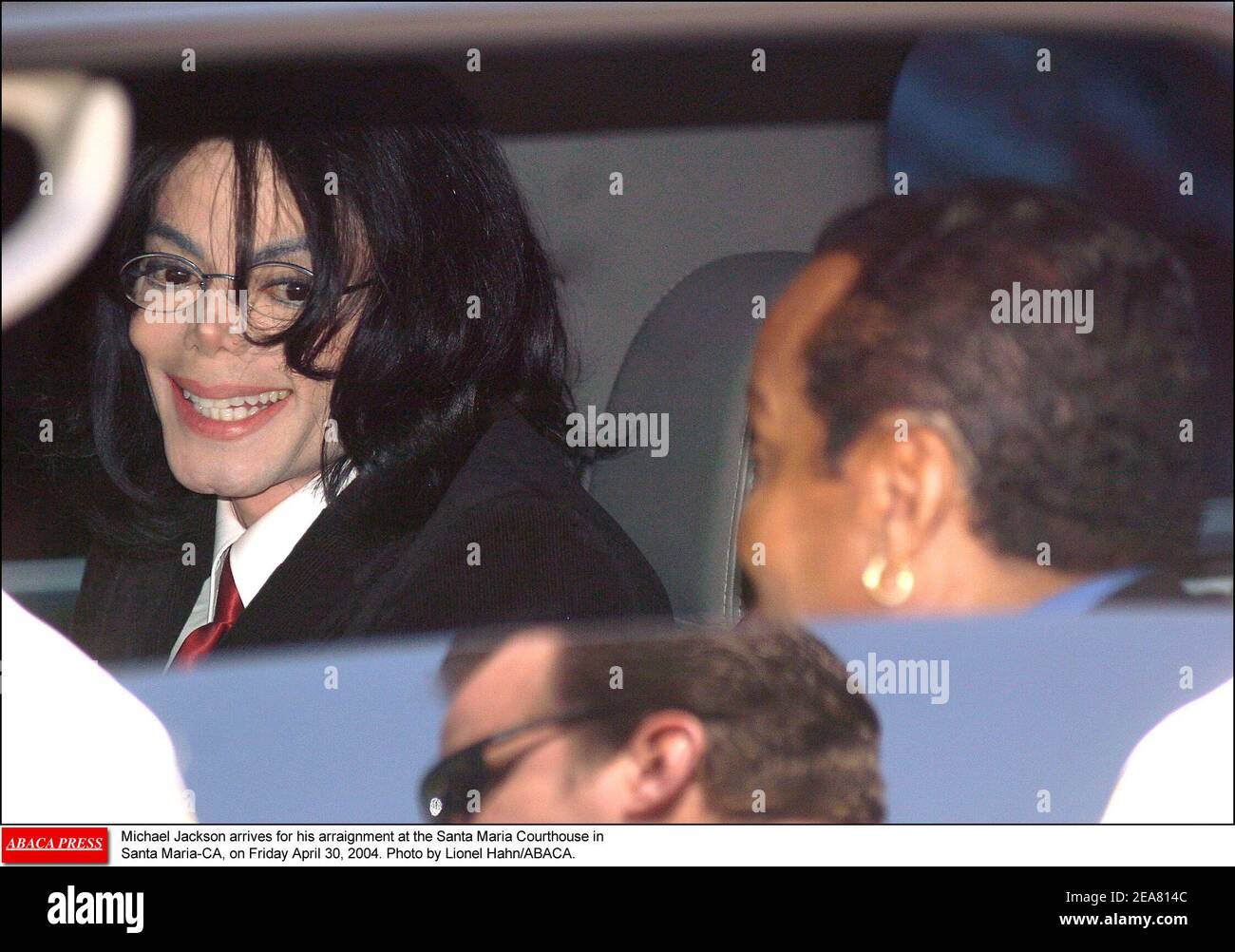 Michael Jackson arrives for his arraignment at the Santa Maria ...