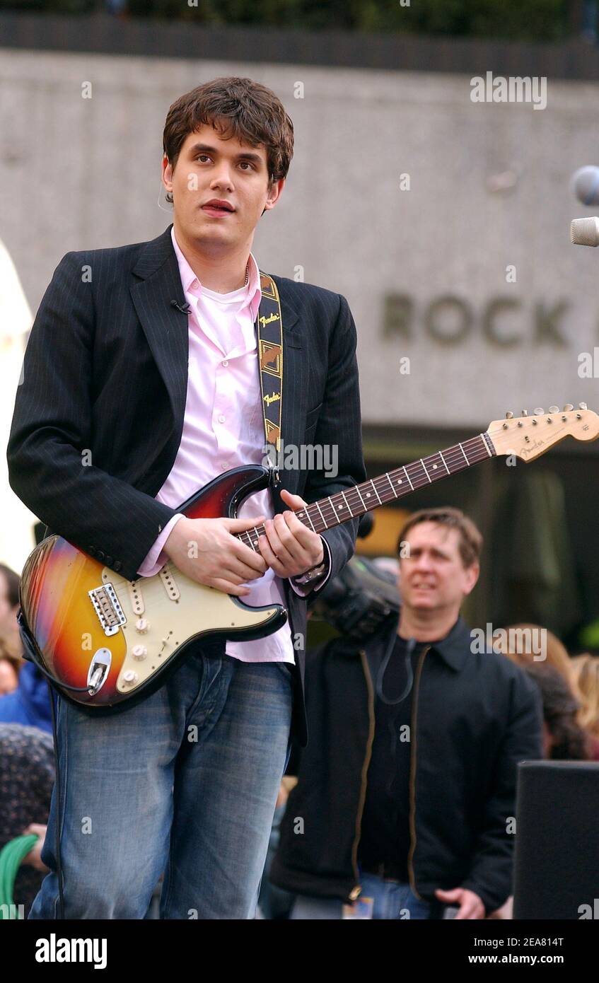 John Mayer performs live on the plaza at Rockefeller center as part of ...