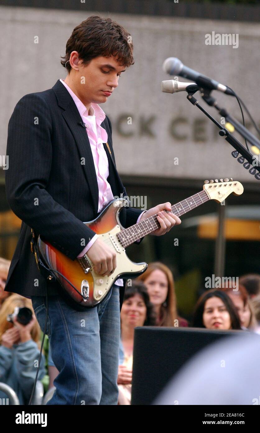 John Mayer performs live on the plaza at Rockefeller center as part of ...