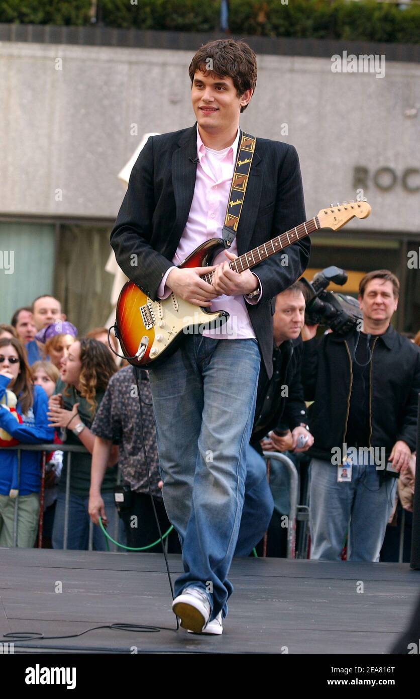 John Mayer performs live on the plaza at Rockefeller center as part of ...