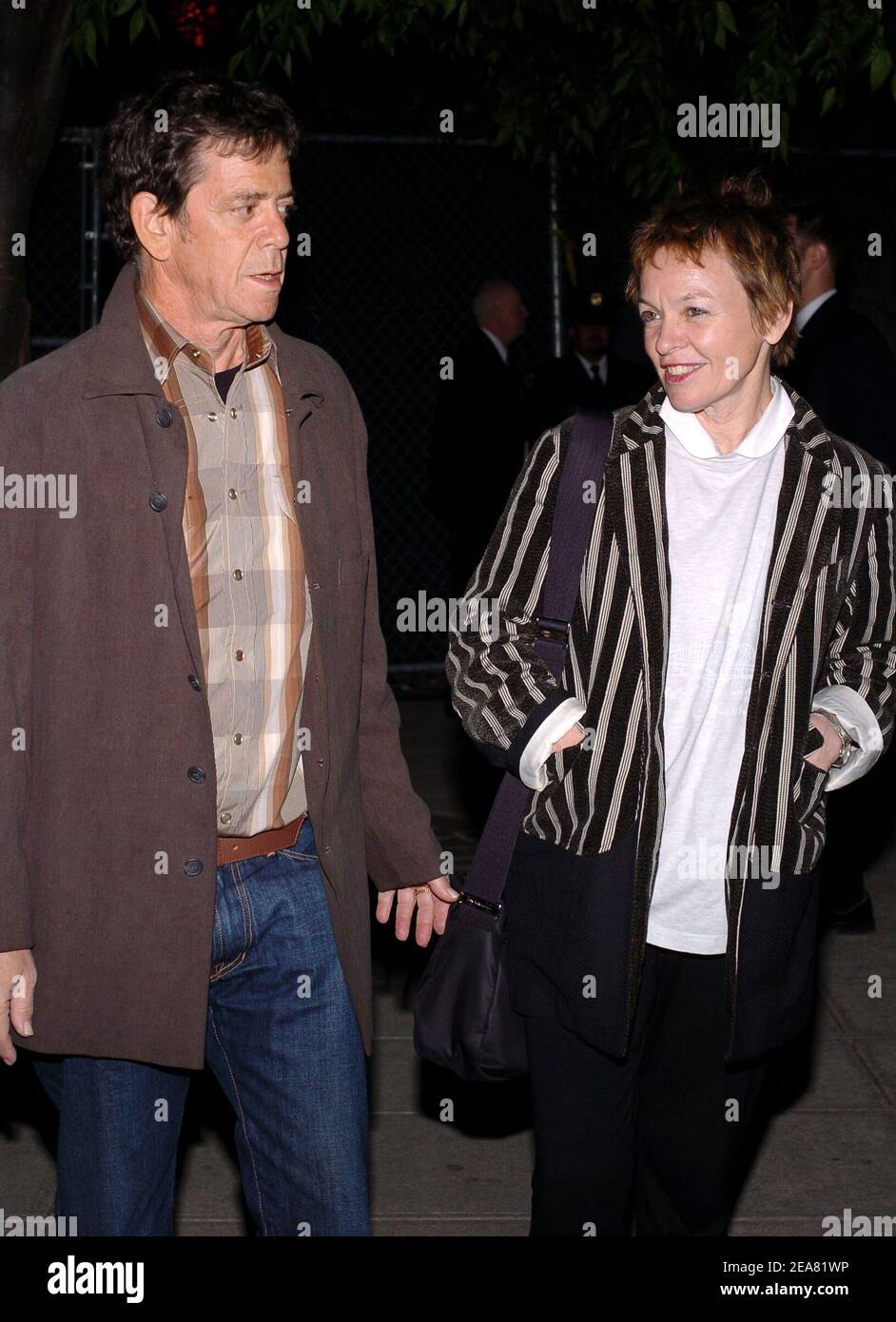 Lou Reed and his wife Laurie Anderson arrive at the Vanity Fair party ...