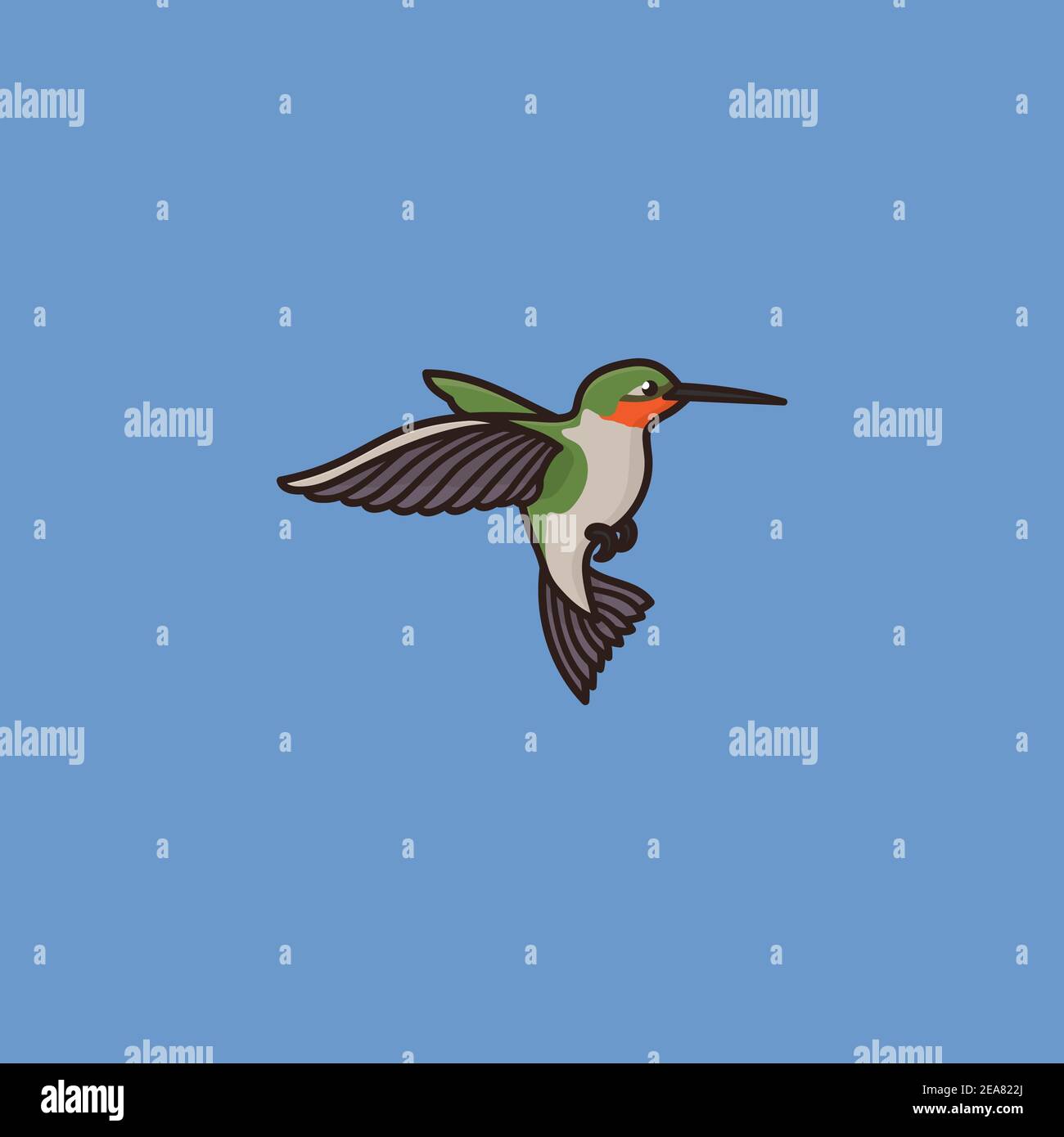 Ruby Throated Hummingbird Clipart
