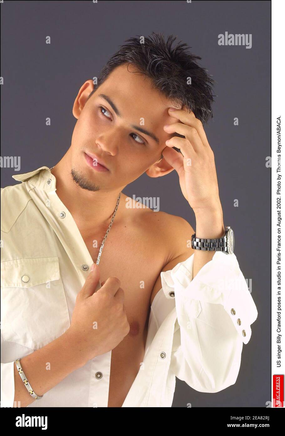 US singer Billy Crawford poses in a studio in Paris-France on August ...