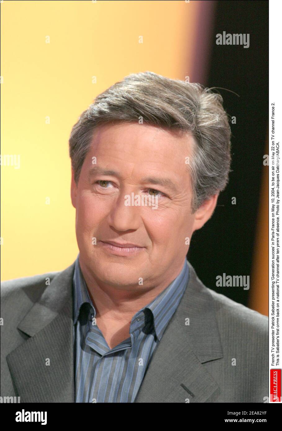 French TV presenter Patrick Sabatier presenting 'Generation succes' in ...