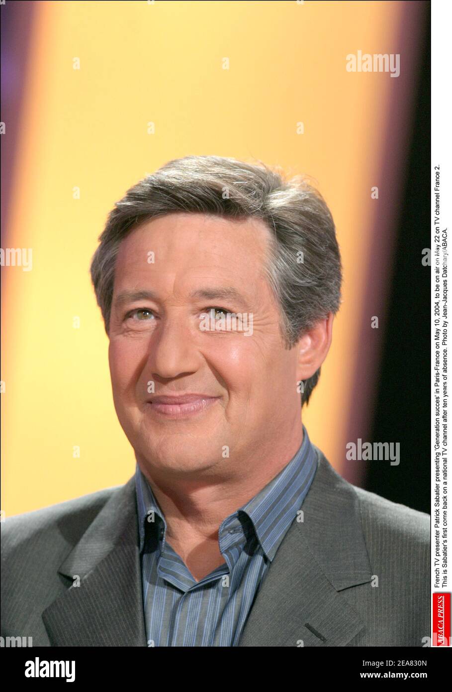 French TV presenter Patrick Sabatier presenting 'Generation succes' in ...