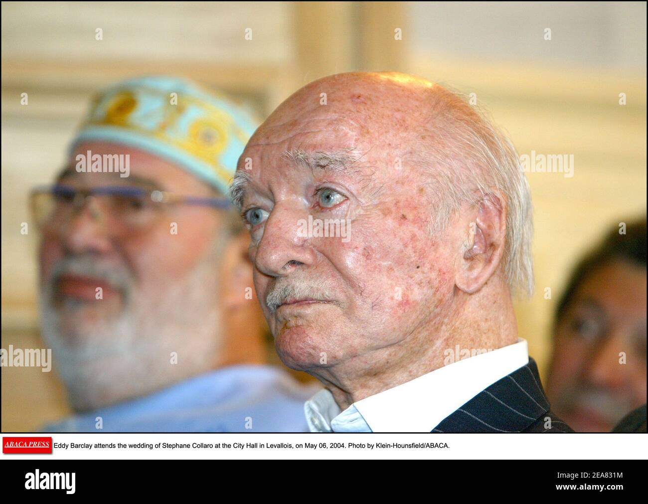 Eddie Barclay attends the wedding of Stephane Collaro at the City Hall ...