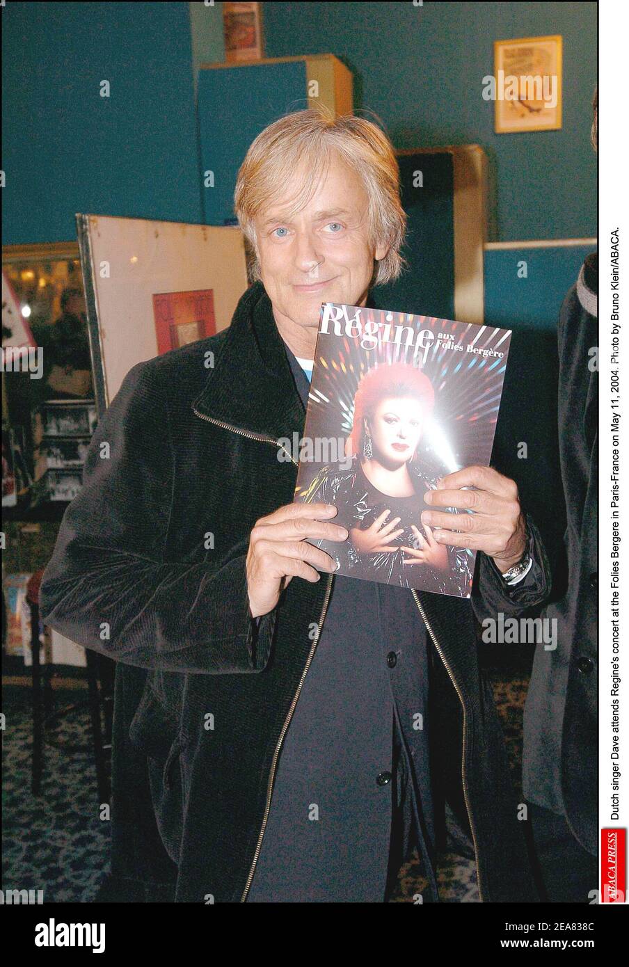 Dutch singer Dave attends Regine's concert at the Folies Bergere in ...