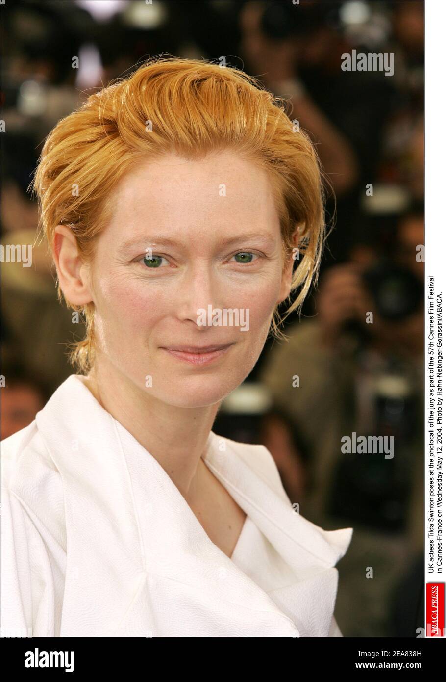 UK actress Tilda Swinton poses at the photocall of the jury as part of ...