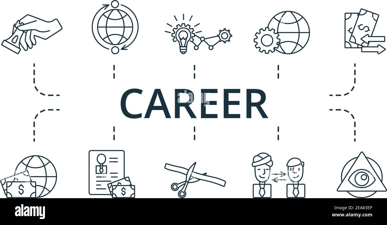 Career icon set. Collection contain pack of pixel perfect creative ...