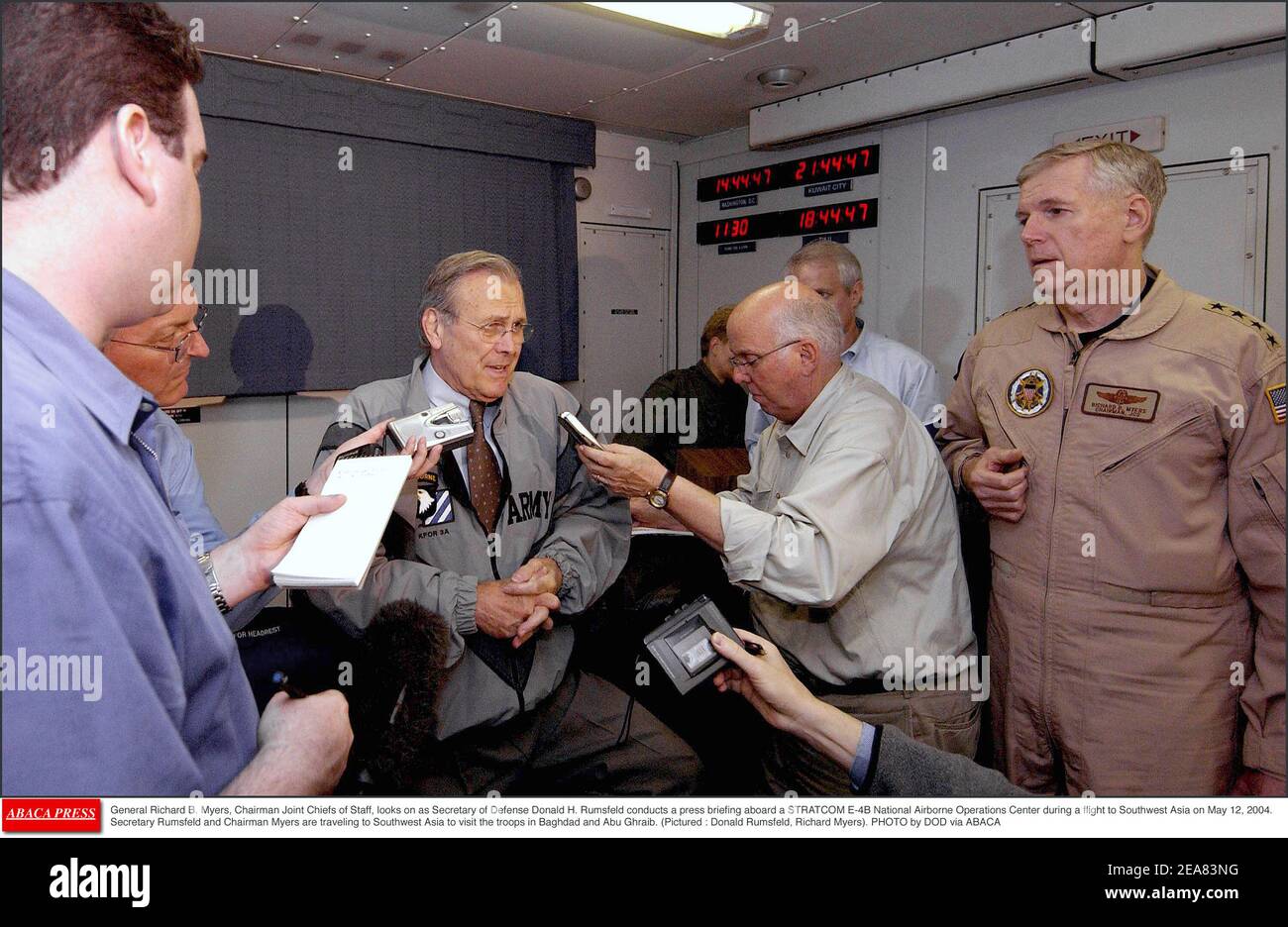 General Richard B. Myers, Chairman Joint Chiefs of Staff, looks on as ...