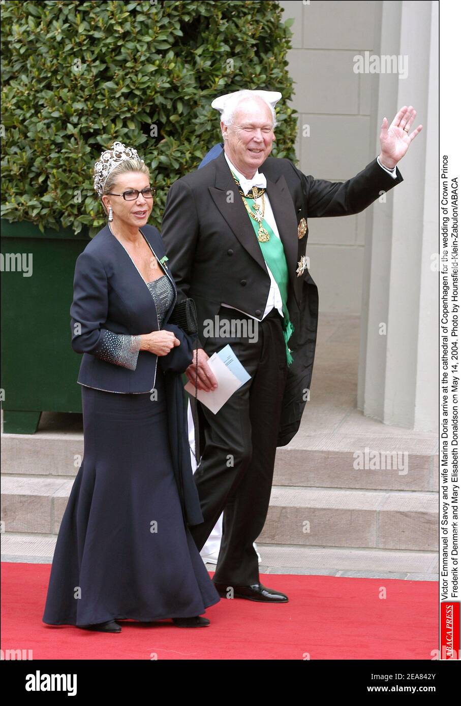 Victor Emmanuel of Savoy and wife Marina Doria arrive at the cathedral ...