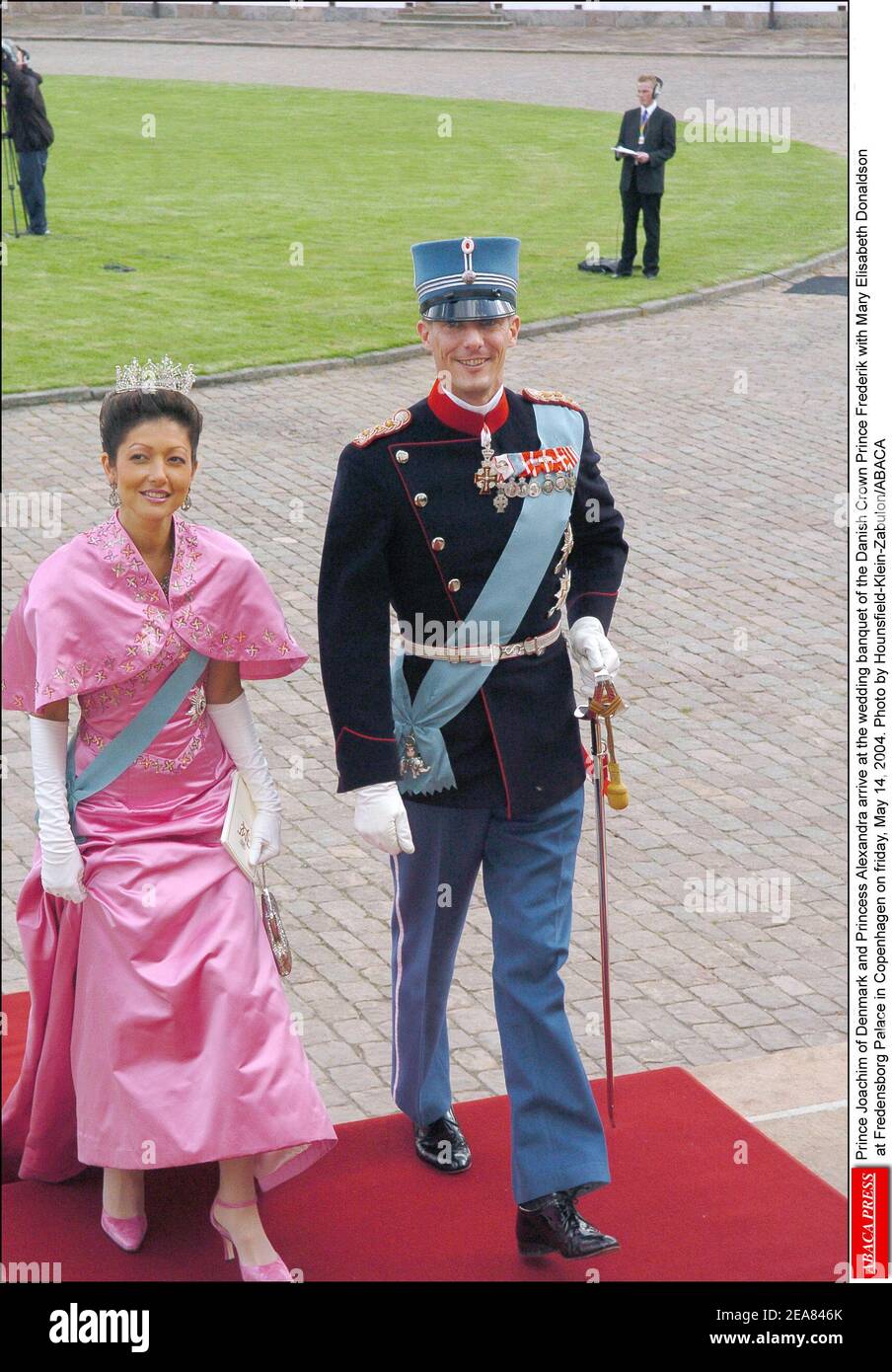 Prince Joachim of Denmark and Princess Alexandra arrive at the wedding ...